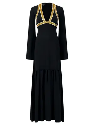 Giambattista Valli Sequin-embellished Crepe Gown - Black