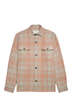 Ami Maxi Checked Overshirt - Neutrals