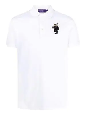Ralph Lauren Purple Label Polo Bear-embroidered Polo Shirt - White