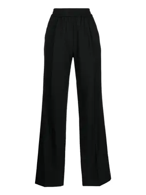 Helmut Lang Piped-trim Detail Wide-leg Trousers - Black