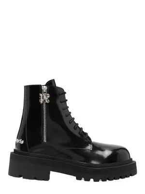 Palm Angels Logo-print Lace-up Boots - Black
