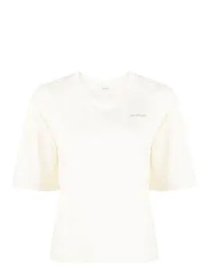 Off-White Cotton T-shirt With Graphic Print - Neutrals