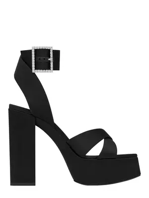 Saint Laurent Bianca 125mm Platform Sandals - Black