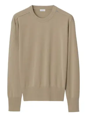 Burberry Crew-neck Wool Jumper - Neutrals