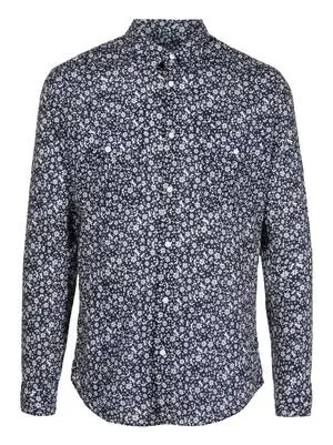 OSKLEN Floral-print Stretch-cotton Shirt - Blue