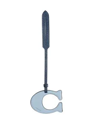 COACH Signature Bag Charm Metallic Blue