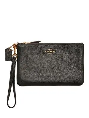 Coach Restored Small Wristlet - Brass/amazon Green