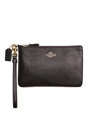 Coach Restored Small Wristlet - Light Gold/black