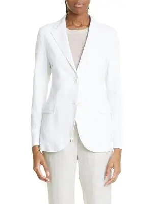 Eleventy Single-breasted Cotton-blend Blazer - 00 - White