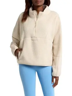 HALFDAYS Pieper Water Repellent Quarter Zip Top - Oat Milk