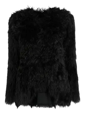 Comme Des Garçons Faux-fur Long-sleeved Top - Black