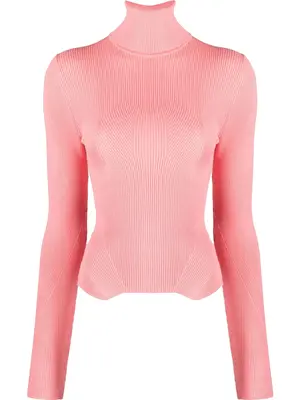 Remain Birger Christensen Roll-neck Ribbed Jumper - Pink