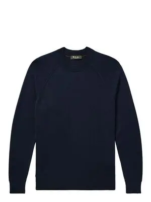 Loro Piana Cashmere, Virgin Wool And Silk-blend Sweater - Blue