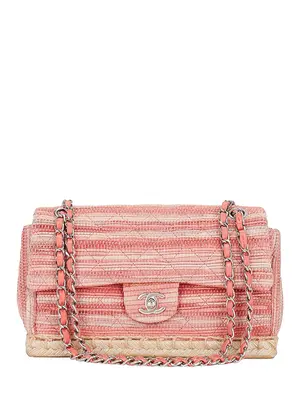 CHANEL Jute Espadrille Flap Bag