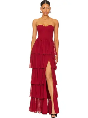 LOVERS AND FRIENDS Hattie Gown - Deep Red
