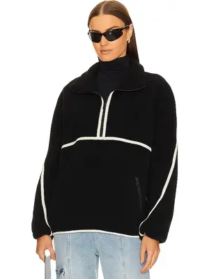 LAMARQUE Helsa Fleece Jacket - Black & Ivory