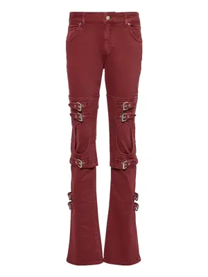 Blumarine Cutout Mid-rise Boyfriend Jeans - Red