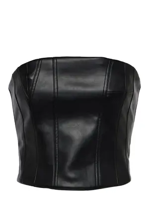 Amiri Zip-up Bustier Top - Black