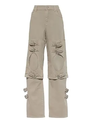 Blumarine Cutout Mid-rise Boyfriend Jeans - Beige