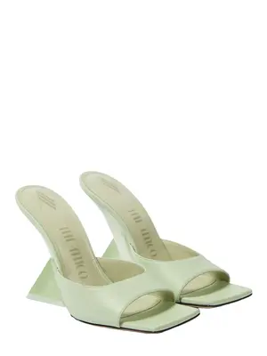 Attico Cheope Leather Mules - Green