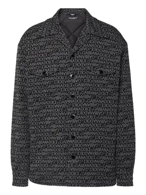 Dolce & Gabbana Logo Jacquard Cotton-blend Overshirt - Black