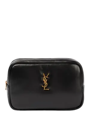 Saint Laurent Quilted Leather Makeup Bag - Black