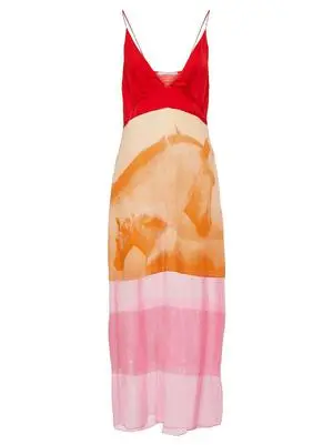 Stella McCartney Sequined Silk Midi Dress - Multicoloured