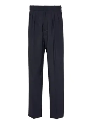 Kenzo Virgin Wool Straight Trousers - Blue