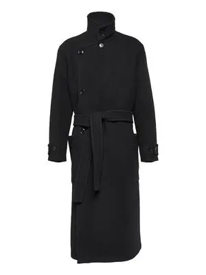 LEMAIRE Double-breasted Wool Coat - Black