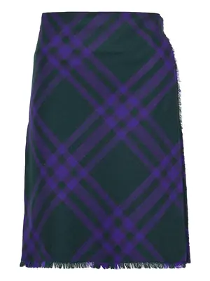 Burberry Checked Wool Wrap Skirt - Multicoloured