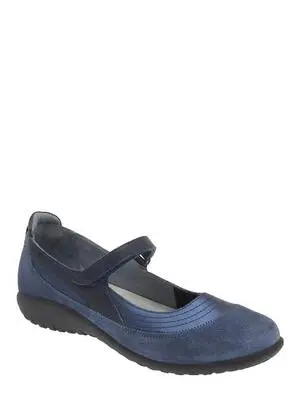 Naot Kirei Mary Jane Flat - Polar/mid Blue Suede/ink