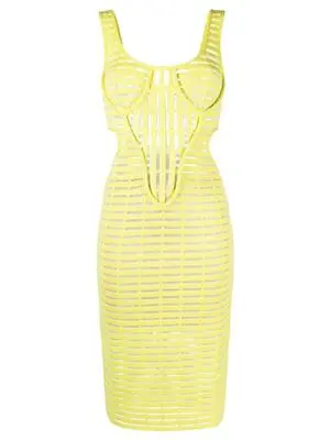 GENNY Iconic Cut-out Knit Midi Dress - Green