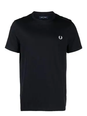 Fred Perry Logo-embroidered Cotton T-shirt - Blue