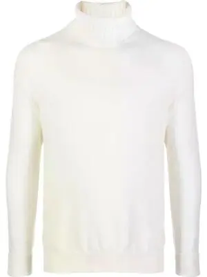 BALLANTYNE Roll-neck Cashmere Jumper - White