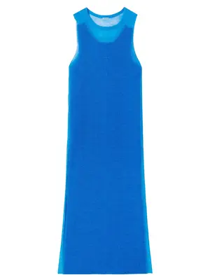 JIL SANDER Semi-sheer Knit Long Dress - Blue