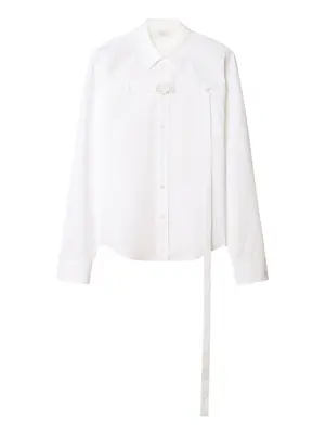 Off-White Buckled Cotton Poplin Shirt - White