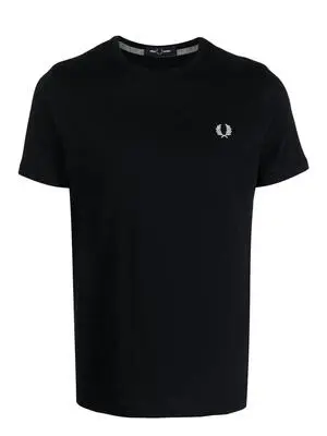 Fred Perry Logo-embroidered Cotton T-shirt - Blue