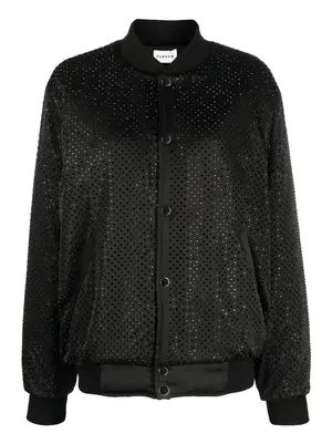 P.a.r.o.s.h Crystal-embellished Bomber Jacket - Black