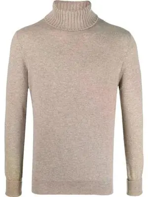 BALLANTYNE Roll-neck Cashmere Jumper - Neutrals