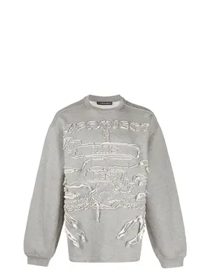 Y/project Distressed Cotton Sweatshirt - Grey