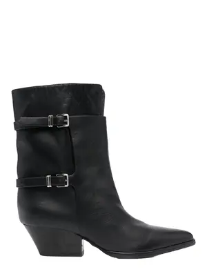SERGIO ROSSI Sr Thalestris 55mm Leather Ankle Boots - Black