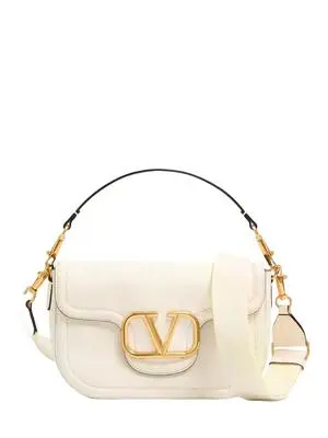 Valentino Garavani Alltime Leather Shoulder Bag - Neutrals
