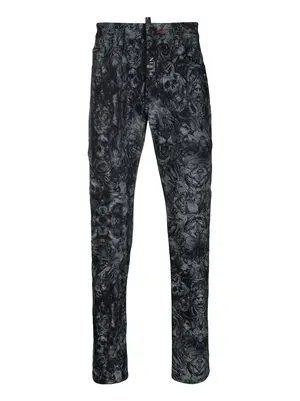 Philipp Plein Mid-rise Tapered-leg Jeans - Black