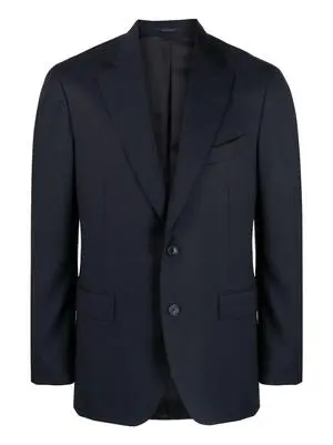 Boggi Milano Single-breasted Wool Blazer - Blue