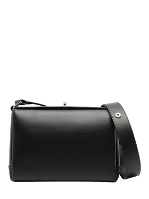 Plan C Twist-lock Leather Shoulder Bag - Black