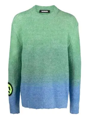 BARROW Intarsia-knit Logo Gradient-effect Jumper - Green