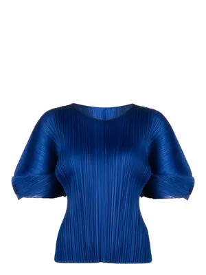 Issey Miyake Monthly Colors August Plissé Blouse - Blue