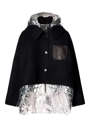 Off-White Arrows Layered Parka Coat - Black
