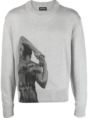 HONEY FUCKING DIJON Intarsia-knit Wool-blend Jumper - Grey
