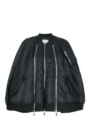 Noir Kei Ninomiya Zipped Padded Cape - Black